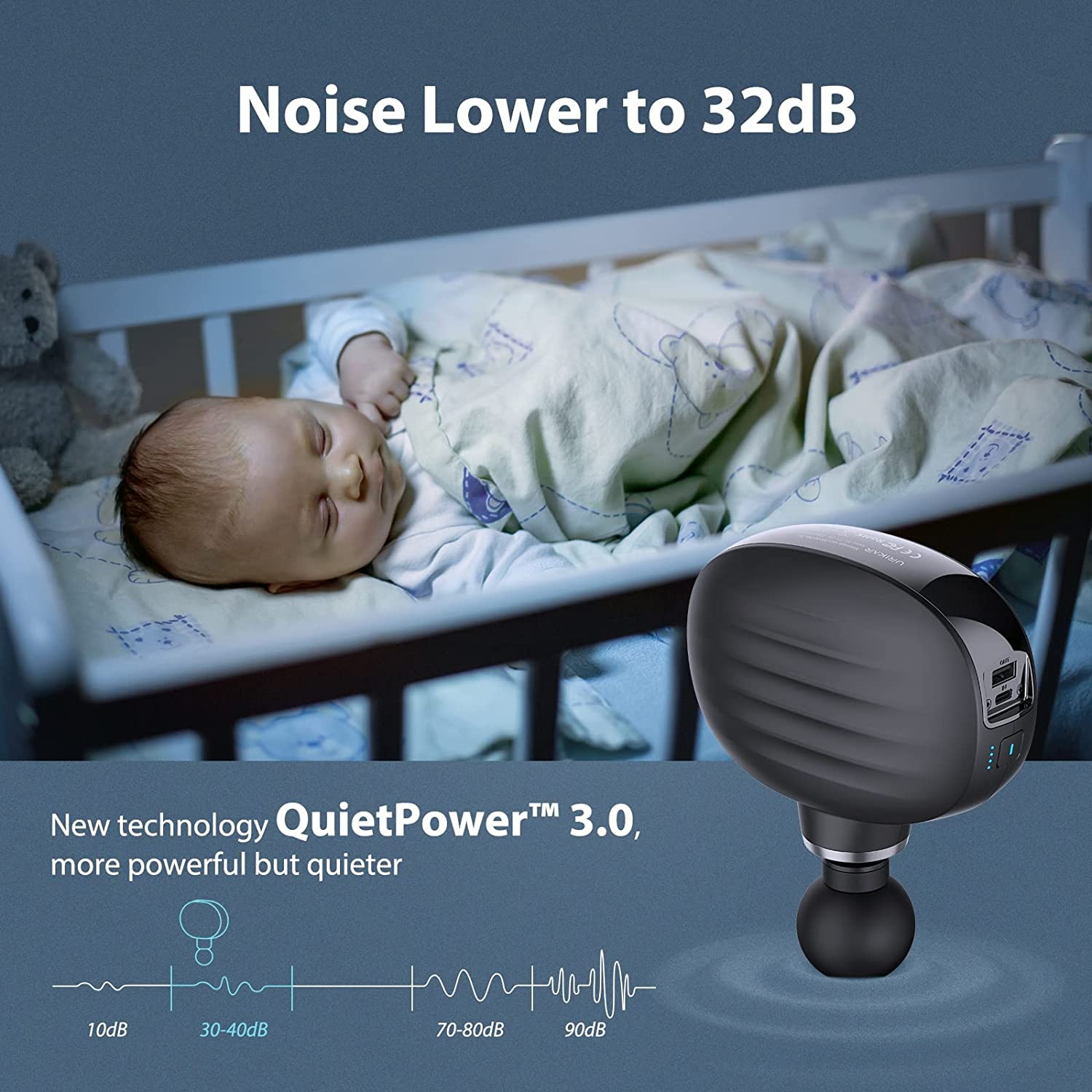 ماساژور تفنگی اوریکار URIKAR مدل M1 با قابلیت شارژ موبایل - زیبارو